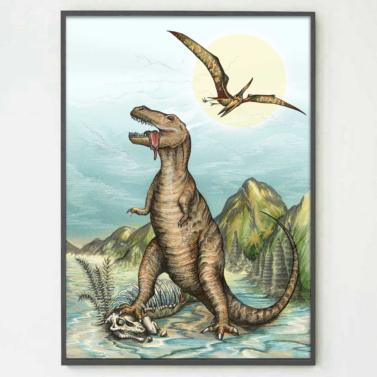 Vintage Style Dinosaur Posters (Tyrannosaurus, A5)